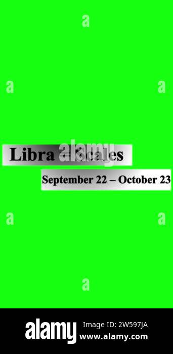 Libra star sign horoscope Vertical lower third in metallic text in high ...