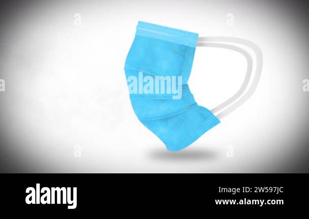 Realistic medical face mask against virus. Wearing mask and breathe ...