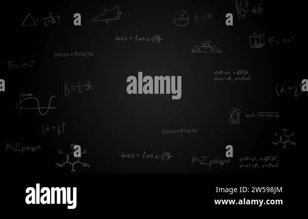 Math equations and formulas flying and disappearing in distance loop Background Animation Stock ...