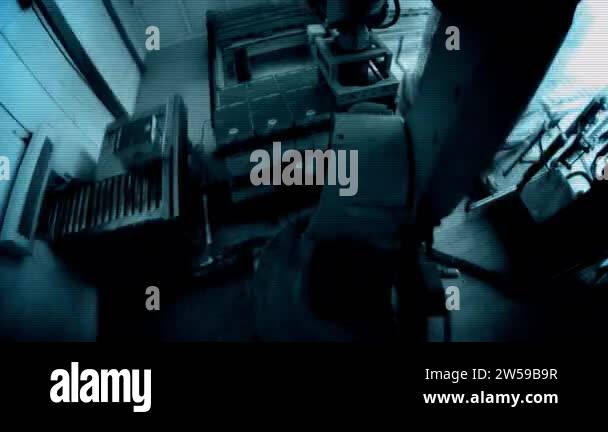 Automated mechanic robot arm in the industrial plant during working ...