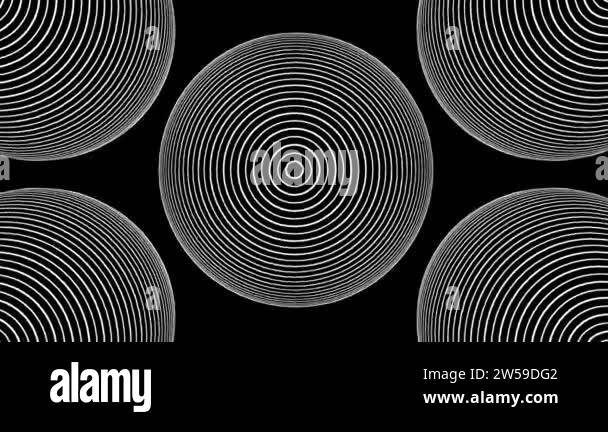 Optical illusion black and white seamless looping hypnotic circles ...