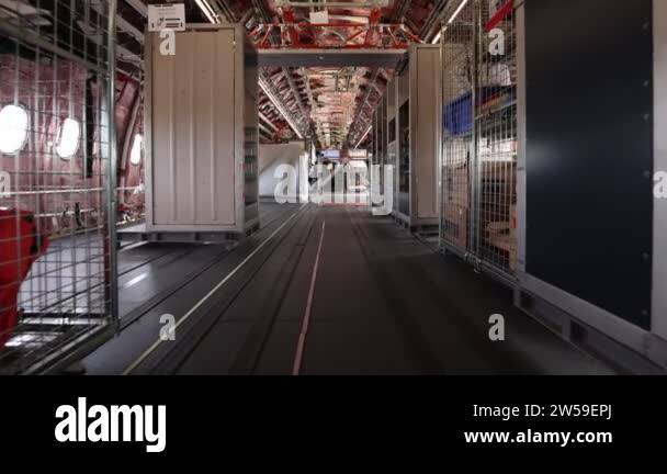The cabin of the AIRBUS A350 aircraft for flight tests. The internal ...