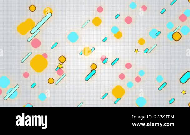 Loop cartoon geometric shapes, gradient rounded rectangles moving ...