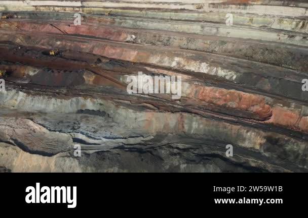 Iron ore open pit iron ore open pit aerial survey 4K video Stock Video ...