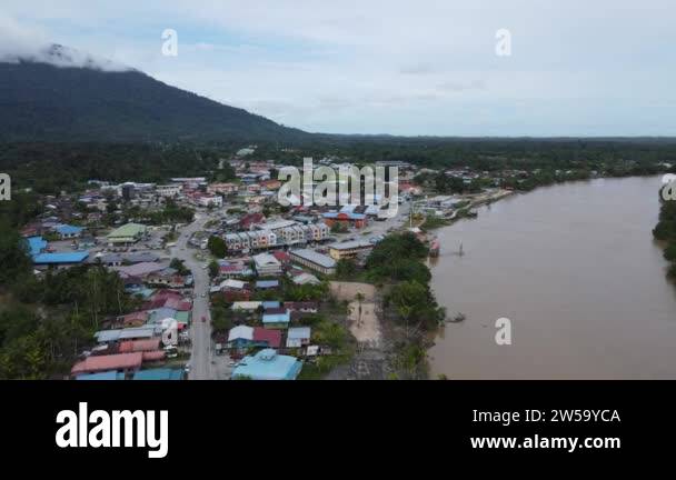 The Sematan Beach and Coastline of the most southern part of Sarawak ...