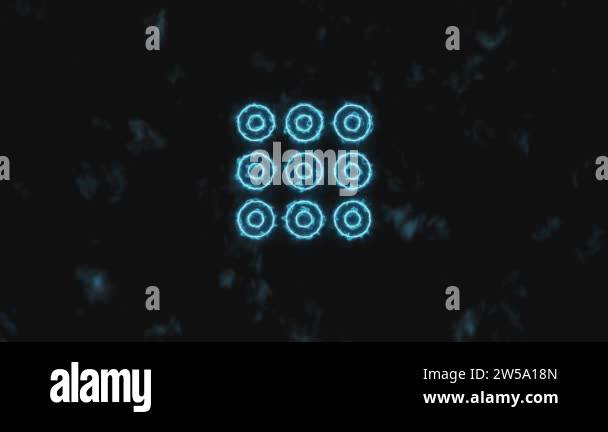 Stop motion. The blue apps icon gradually increases and changes color ...