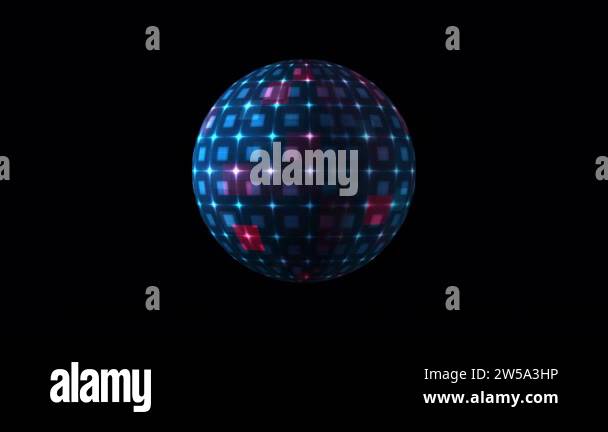 Abstract Hi-tech Futuristic Disco ball. 4K 3D rendering seamless ...