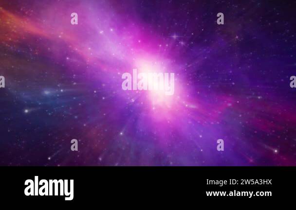 Infinite star tunnel with nebula on space background loop animation ...