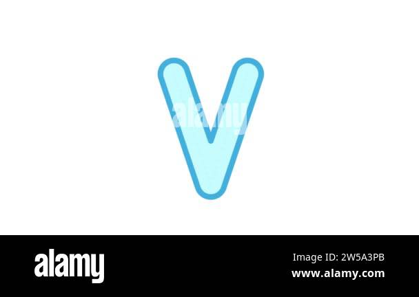Tutorial for writing English alphabet. Trace the letter V with a pencil ...