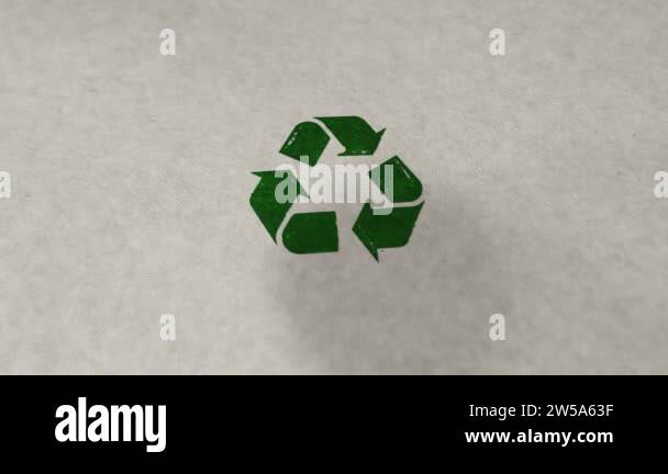 Recycling stamp loopable and seamless animation. Hand stamping impact ...