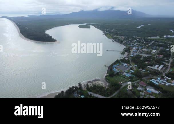 The Sematan Beach and Coastline of the most southern part of Sarawak ...