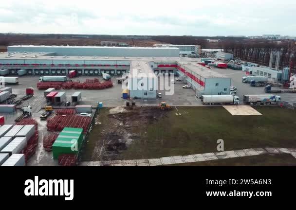 aerial view of mail delivery terminal, Aerial view of Cargo terminal of ...