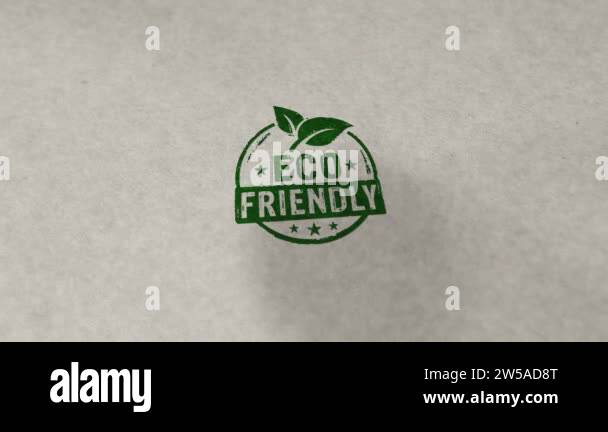 Eco friendly stamp loopable and seamless animation. Hand stamping ...