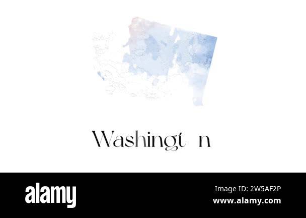 2d animated map showing the state of Washington from the united state ...