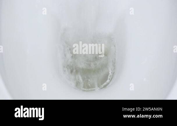 Flushing the toilet close up. 4k resolution video. Hygiene and ...