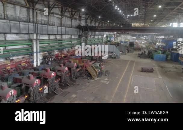 Conveyor line for rolling metal, a general plan from above. Automated ...