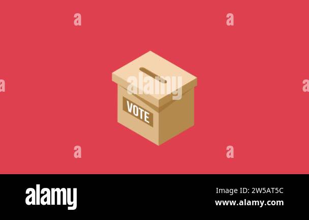 Animation a vote.vote is dropped into the ballot box.Voting and check ...