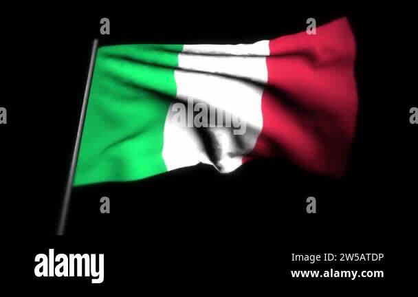 Italy flag , Realistic 3D animation of waving flag. Italy flag waving ...