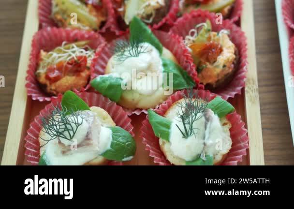 Smoked chicken canape Stock Videos & Footage - HD and 4K Video Clips ...