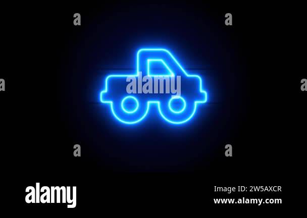 Car Side neon sign appear in center and disappear after some time ...