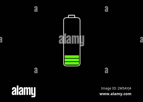 The battery indicator fills up to 100. Electric battery increasing ...