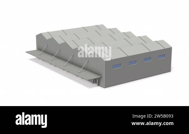 A simple miniature distribution warehouse. 3DCG video. Loop video ...