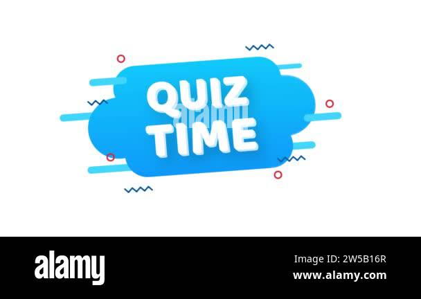 Quiz time logo with clock, concept of questionnaire show sing, quiz ...