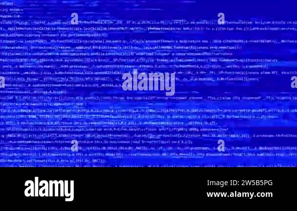 3d Hacking Code Data Flow Stream On Blue Screen Error Messages Computer