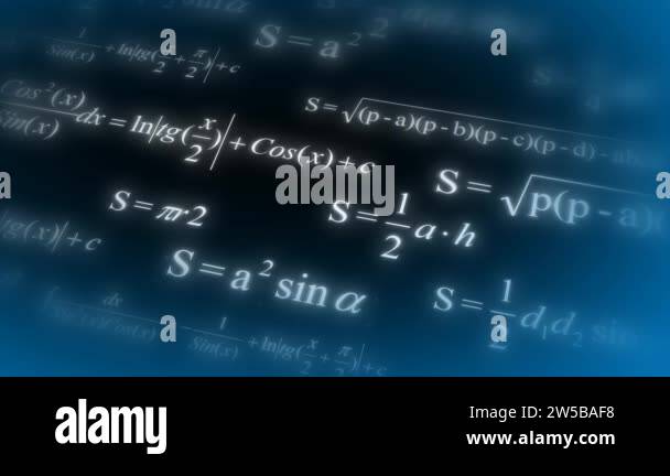 Mathematical Formulas Flying Through Different Mathematical Formulas