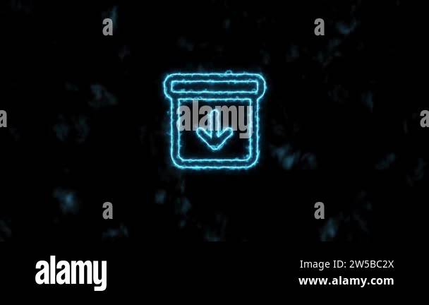 Stop motion. The blue archive icon gradually increases in size and ...