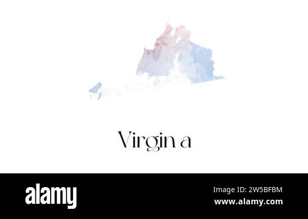 Brush animated map showing the state of Virginia from the united state ...
