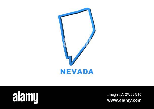 Nevada state map outline animation. Motion graphics Stock Video Footage ...