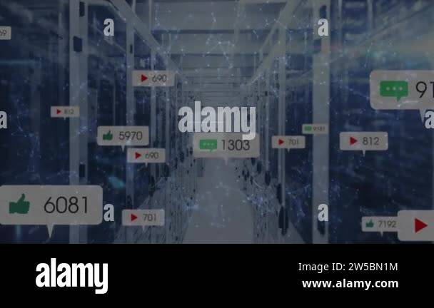 Animation of qr code over social media icons. global digital security ...