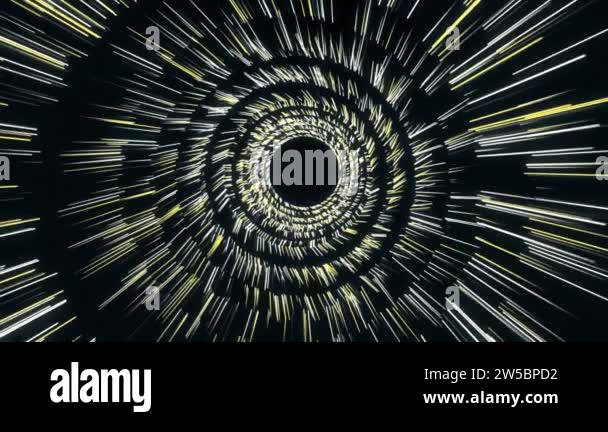 Space travelling through a wormhole with the speed of light. Animation ...