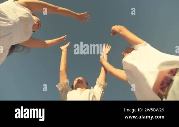 teamwork concept. team community joins hands together. group of people ...