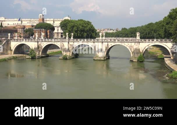 Ancient roman bridge that spans the tiber river Stock Videos & Footage ...