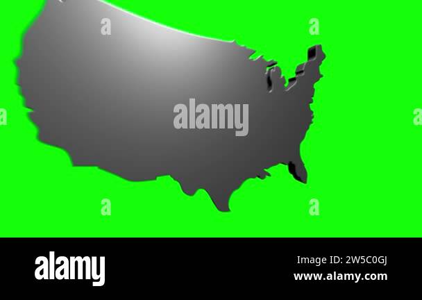 Map of United States of America showing different states. Animated usa ...