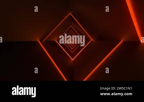 Digital animation of glowing qr code against glowing neon red tunnel on ...