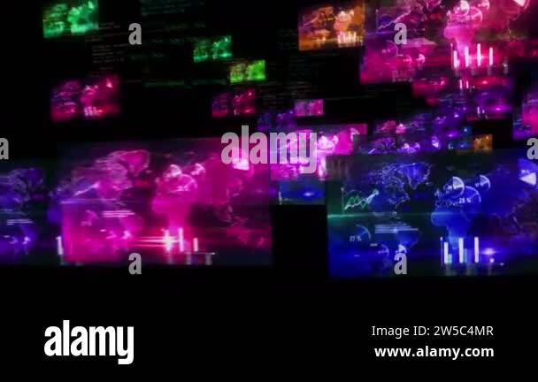 Chart and economic graph on computer screens. Business diagram, finance ...