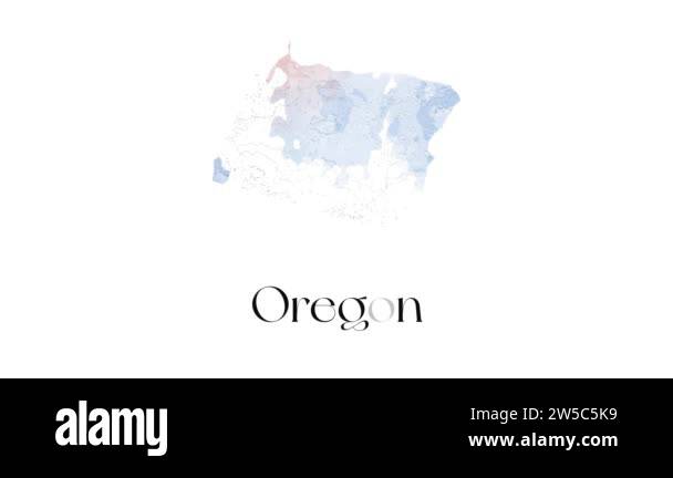 2d animated map showing the state of Oregon from the united state of ...