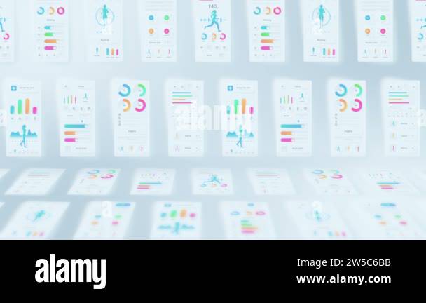 Creative design of fitness application. Neumorphism. Hi tech panel ...