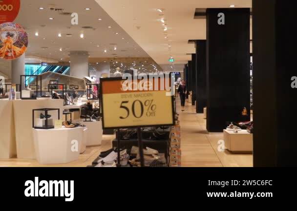 jakarta city center famous mall department store shoes corner slow ...