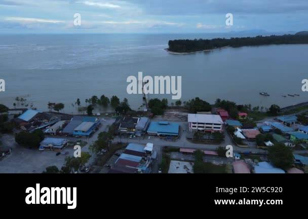 The Sematan Beach and Coastline of the most southern part of Sarawak ...