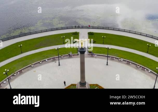 Russia, Yaroslavl. Strelka (Spit), Monument to the 1000th anniversary ...