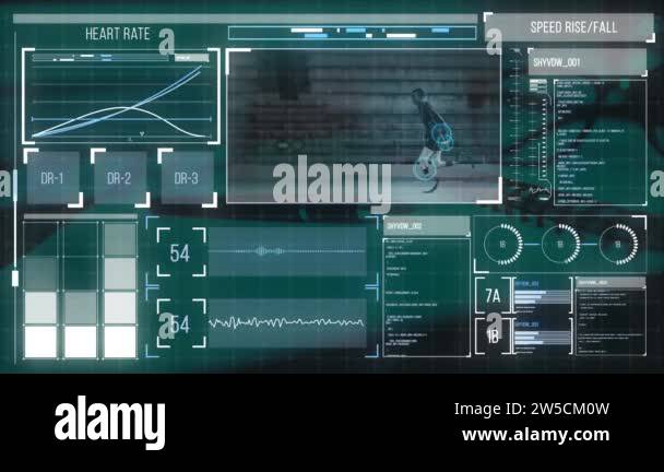 Digital animation of digital interface with sports data processing ...