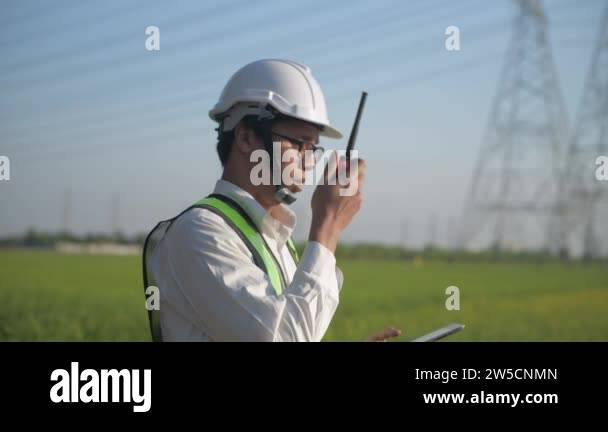 Engineer concept of 4k Resolution. Asian men are exploring the power ...