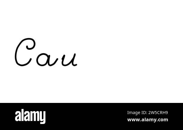 Caution Decorative Handwriting Animation in Six Cursive and Gothic ...