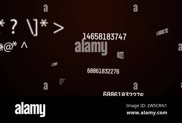 Digital animation of changing numbers and mathematical symbols against brown background ...