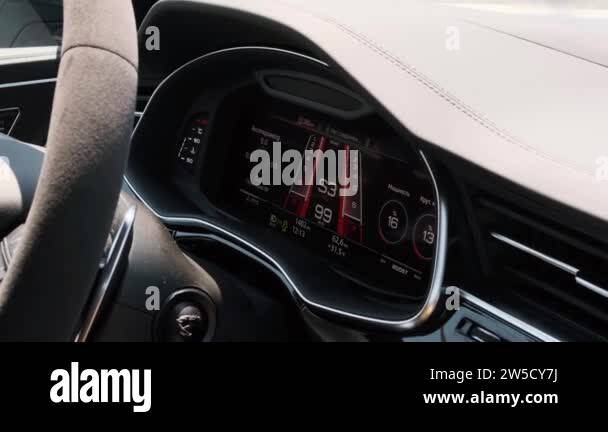 Speedometer and tachometer fast car. automobile speed dashboard when ...