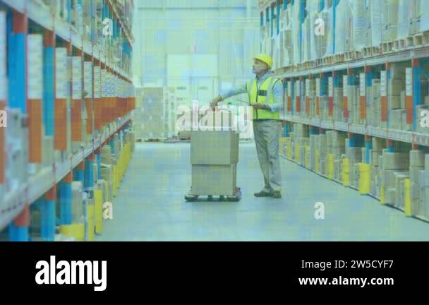 Warehouse pulling pallet truck boxes Stock Videos & Footage - HD and 4K ...